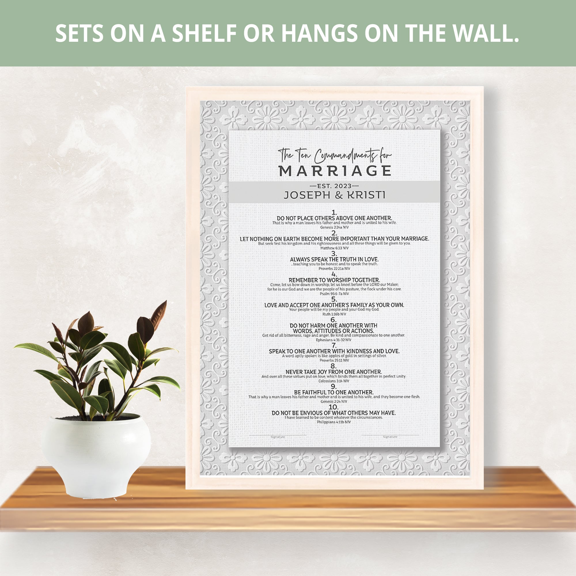10 Commandments for Marriage | Personalized Framed Print – ArtsyOlive