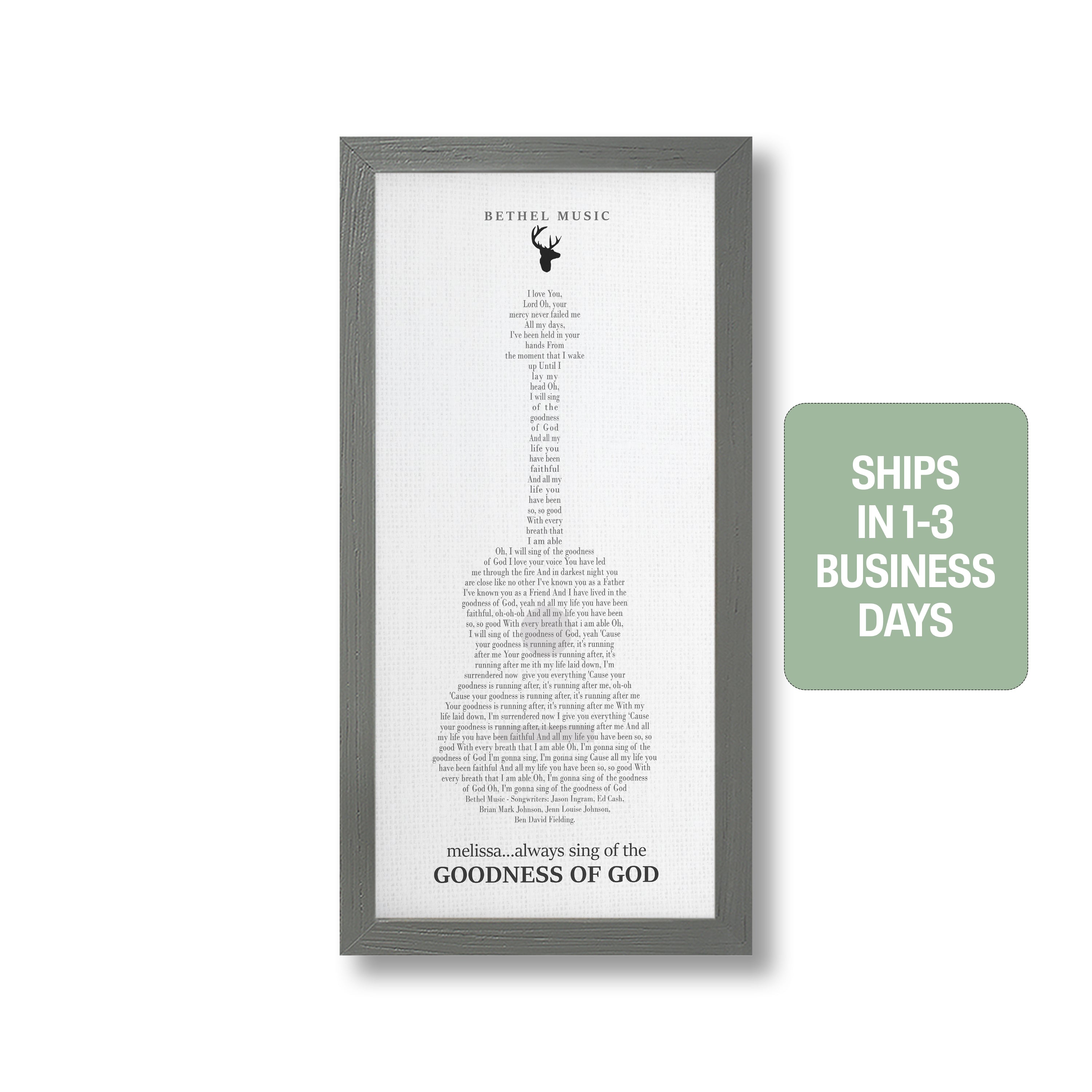 Goodness of God Framed Print - Guitar Silhouette | Song – ArtsyOlive
