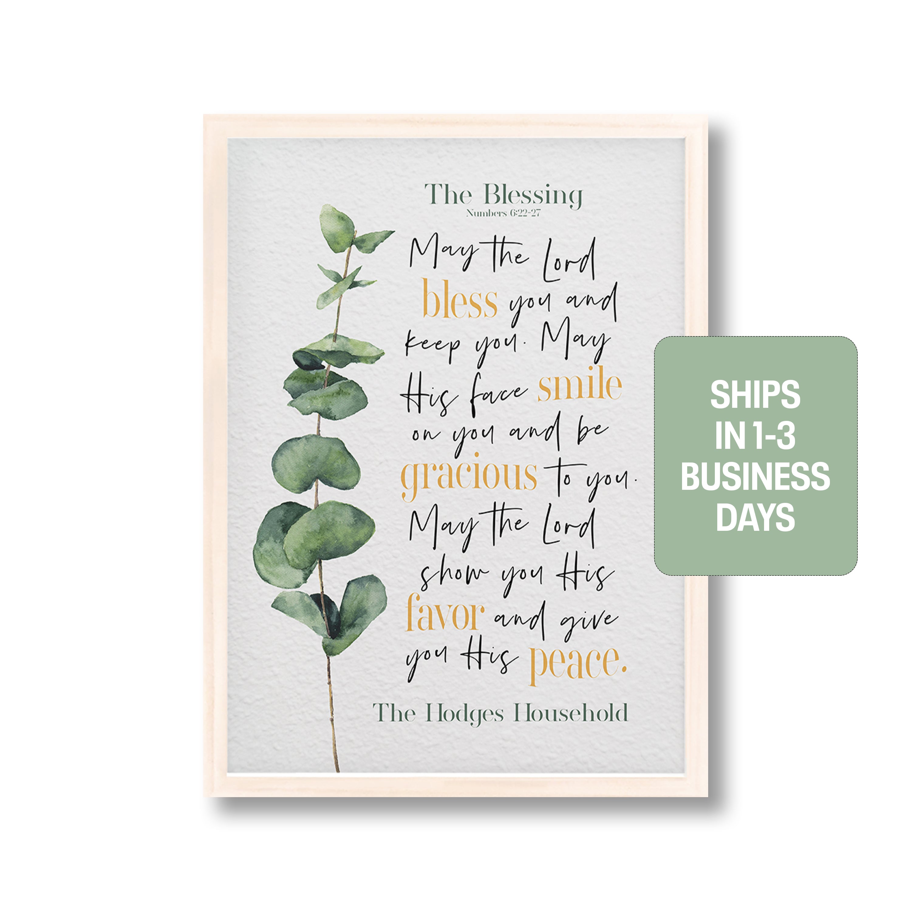 Aaronic Blessing | Floral Scripture – ArtsyOlive