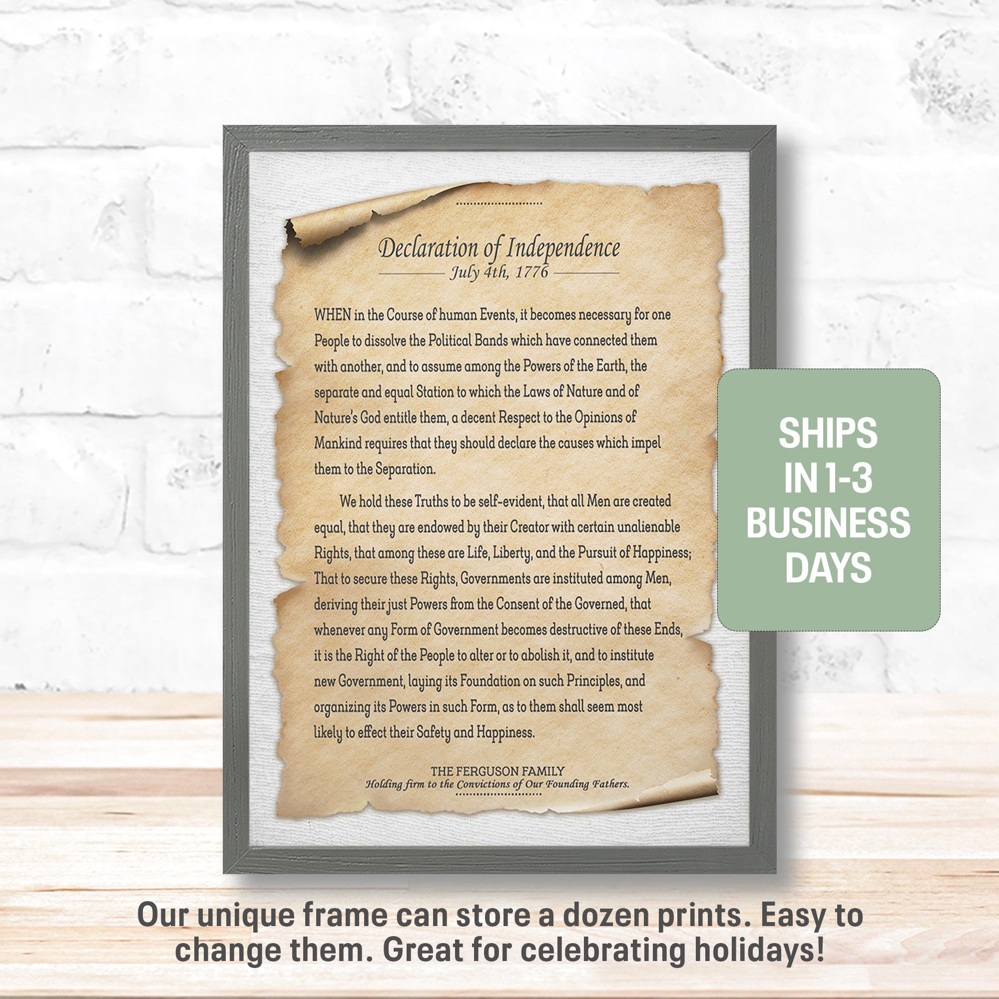 The Declaration of Independence | Personalized Print, Wall Decor ...